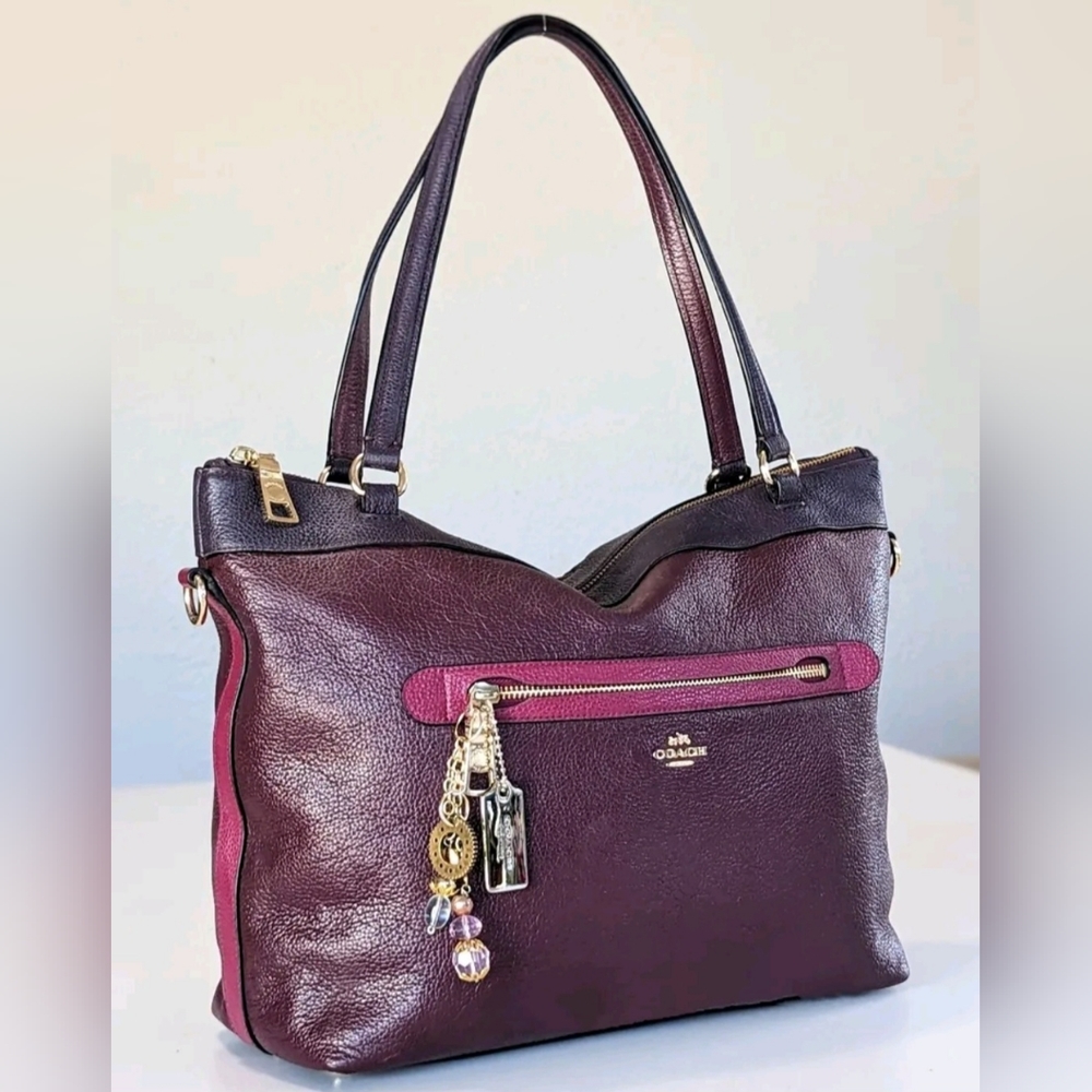 Coach Colorblock Tote Shoulder Purse - Gem